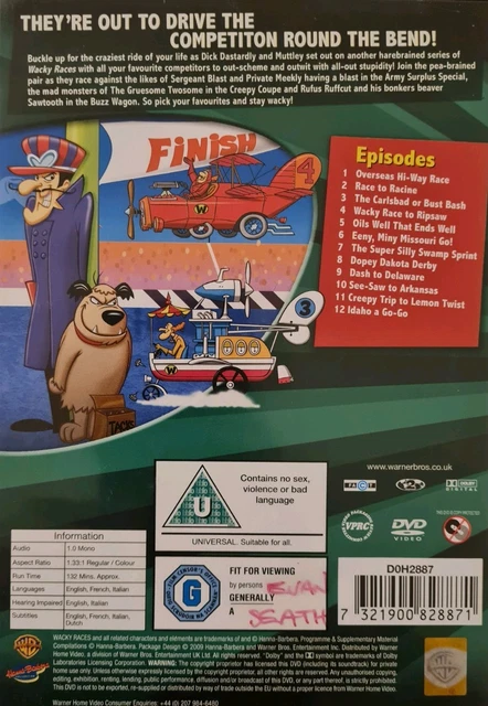 WACKY RACES VOL.3 (DVD 2007) Hanna Barbera Animation Fun For Kids or ...