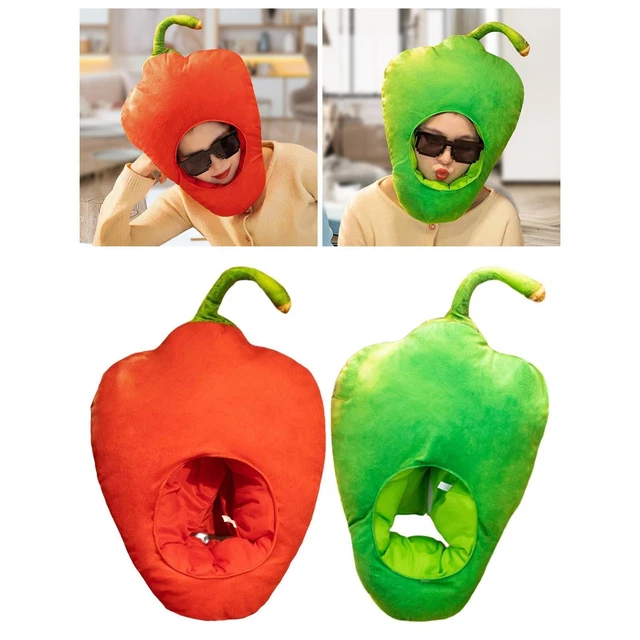 PLUSH PEPPER HAT Cartoon for Adults Kids Headgear Headwear Hood for ...