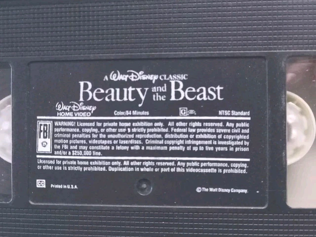 DISNEY CLASSIC. BEAUTY and the Beast (VHS, 1992) No Original Case Pre ...
