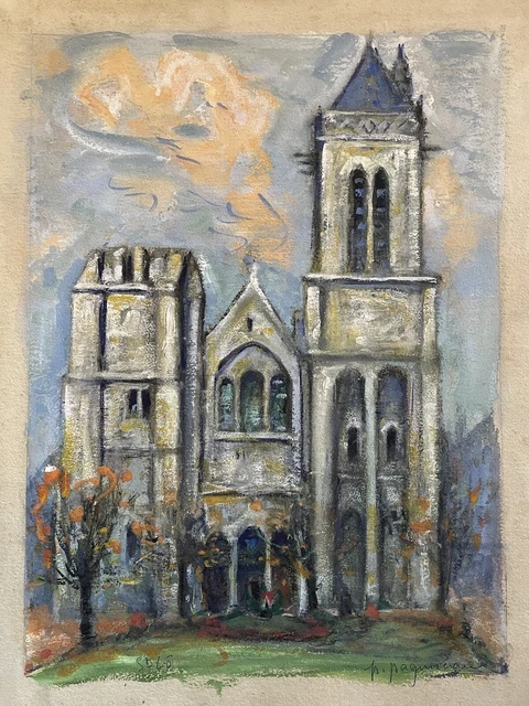 PEINTURE ANCIENNE PAUL Paquereau église Notre Dame de Saint-LO Normandie EUR 140,00 - PicClick FR