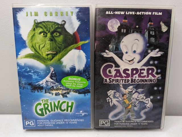THE GRINCH, CASPER A Spirited Beginning, VHS Tape, Vintage Video, Movie ...