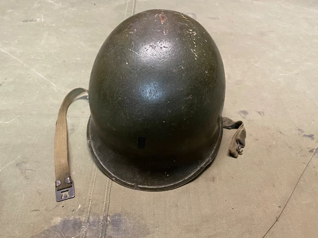 ORIGINAL WWII US Army M1 Helmet Shell, Front Seam, Fixed Bail Original ...
