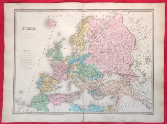 GRANDE CARTE DE l'EUROPE Atlas ANDRIVEAU GOUJON 1866 53x70cm EUR 10,00 ...