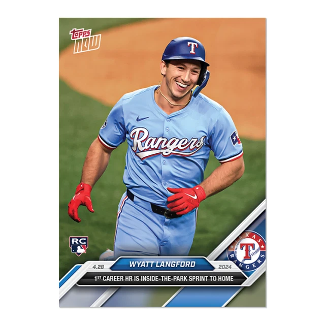 WYATT LANGFORD RC 1st HR Inside-The-Park 2024 MLB TOPPS NOW carte 132 ... WYATT LANGFORD RC 1st HR Inside-The-Park 2024 MLB TOPPS NOW carte 132 ...
