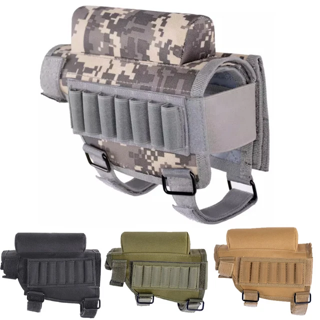 TACTICAL RIFLE BUTTSTOCK Shell Holder Cheek Rest Pouch Shotgun Ammo ...