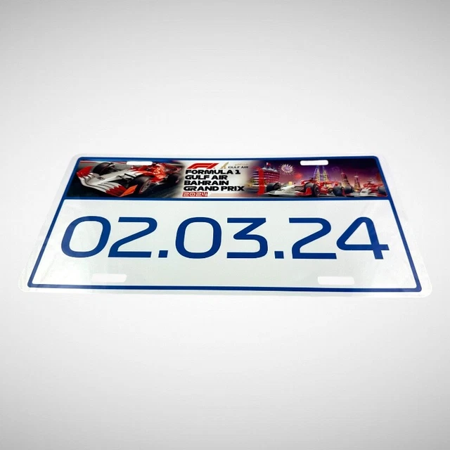 FORMULA 1 BAHRAIN 2024 Licence Number Plate NEW F1 Souvenir Memento 🇧🇭 ...