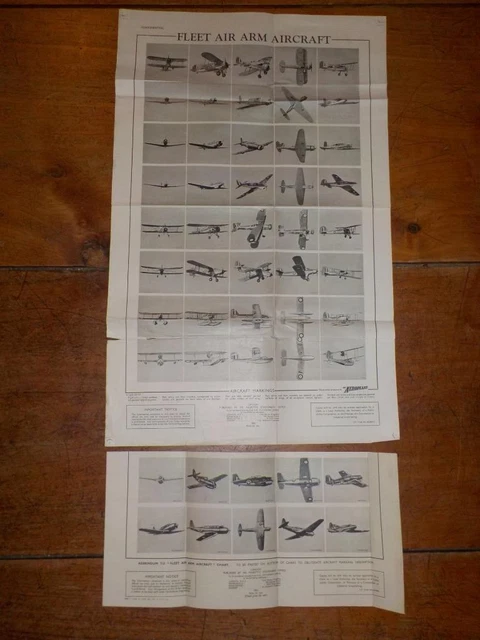 WWII 1940 HMSO Official Wall Chart Of Fleet Air Arm Aircraft With ...