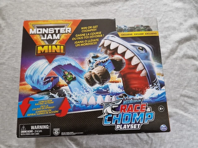 MONSTER JAM MINI Megalodon Race And Chomp Play Set £16.00 - PicClick UK
