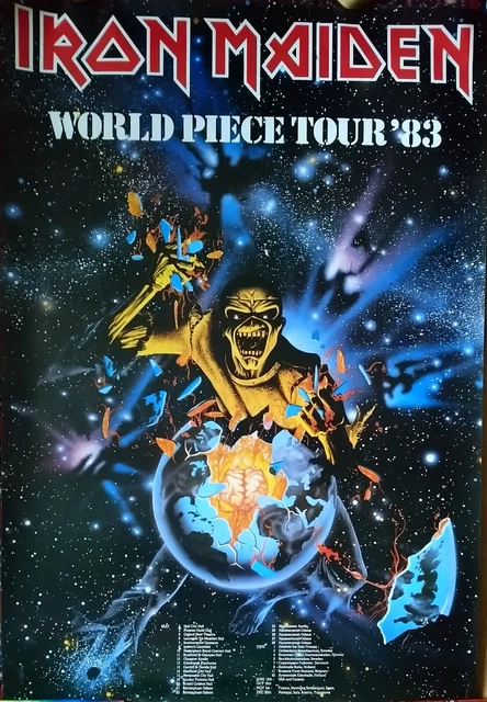 IRON MAIDEN MEGA RARE ORIGINAL WORLD PIECE TOUR 1983 CONCERT POSTER UK ...