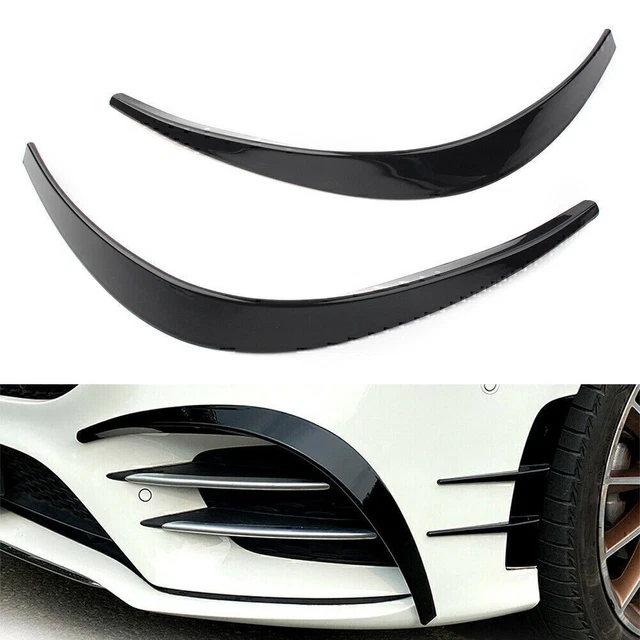 BLACK FRONT BUMPER Splitter Spoiler Canard For Mercedes Benz A-Class ...