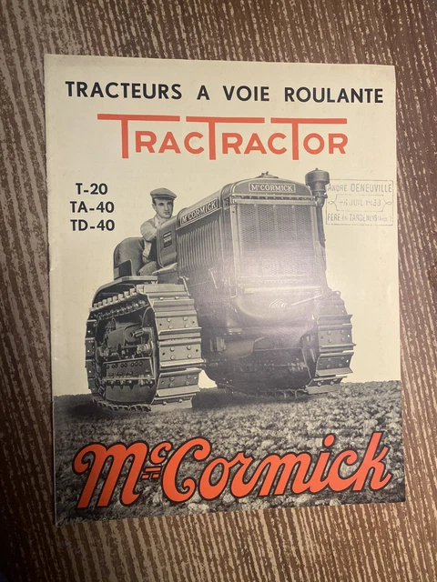 PROSPECTUS TRACTEUR MC Cormick Traktor No Deutz Lanz Ih Cormick Tracteur EUR 35,50 - PicClick IT
