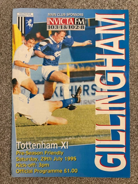 GILLINGHAM FC FOOTBALL programmes, promotion season 1995/1996, SELECT ...