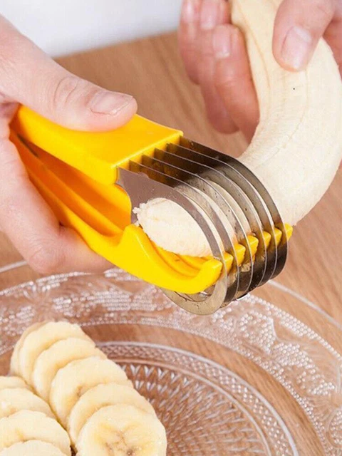 STAINLESS STEEL BANANA Cucumber Sausage Slicer Cutter Kitchen Handy ...