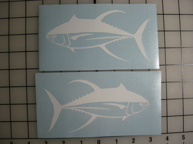 TWO 6& TUNA Fish Decals ANY COLOR Sticker Fishing Yellowfin Truck ...