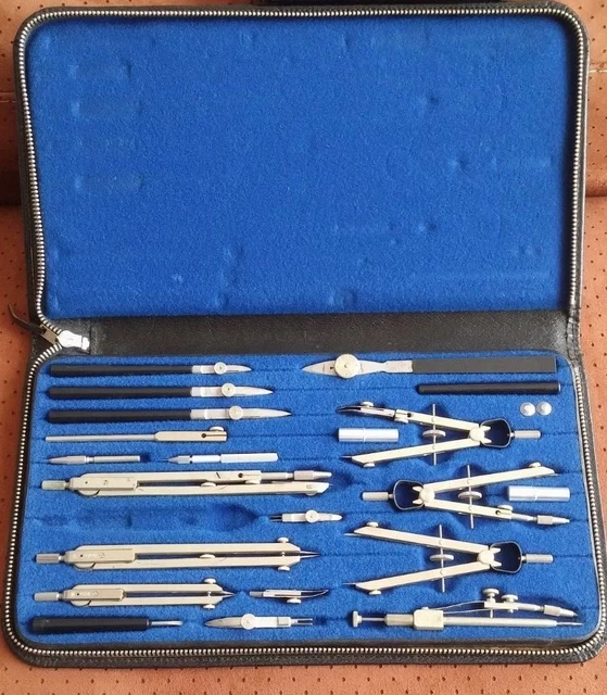 TECHNICAL DRAFTING DRAWING SET ORIGINAL Richter Leonardo XI GERMAN VTG ...