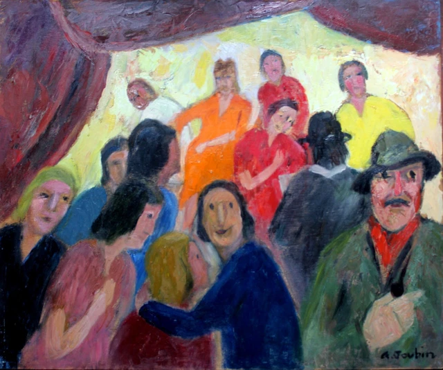 JOUBIN GEORGES (1888-1983) Scène de foire Huile sur panneau EUR 420,00 ...