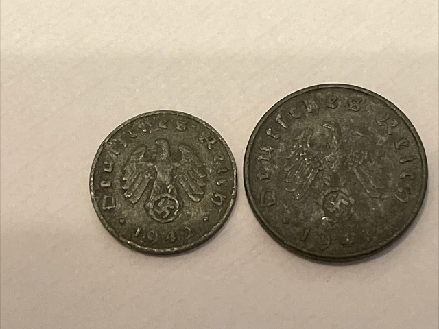 WW2 NAZI GERMAN Third Reich Pfennig Hitler Coins Rare X 2 Lot 39 EUR 3 ...