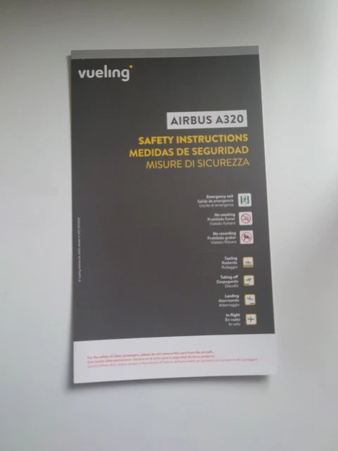 VUELING AIRBUS A320 Model-A 02/2022 Safety Card £5.00 - PicClick UK