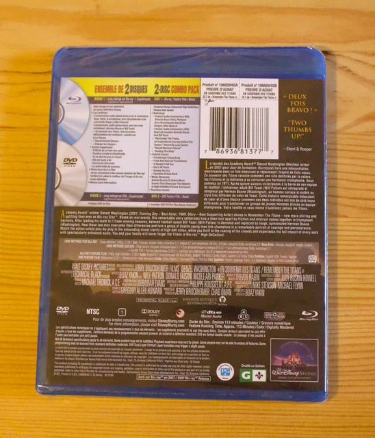 REMEMBER THE TITANS Blu-ray/DVD Disney Denzel Washington Brand New OOP $19.99 - PicClick CA