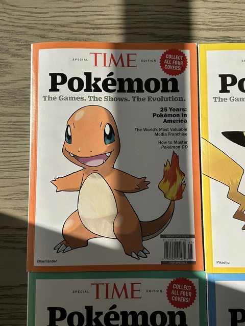 POKEMON TIME MAGAZINE Complete Set Of 4 Pikachu Squirtle Charmander ...