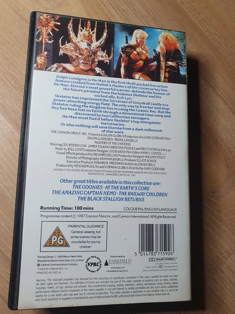 MASTERS OF THE Universe MOTU - VHS Tape PAL Video Film 1987 Warner Bros ...