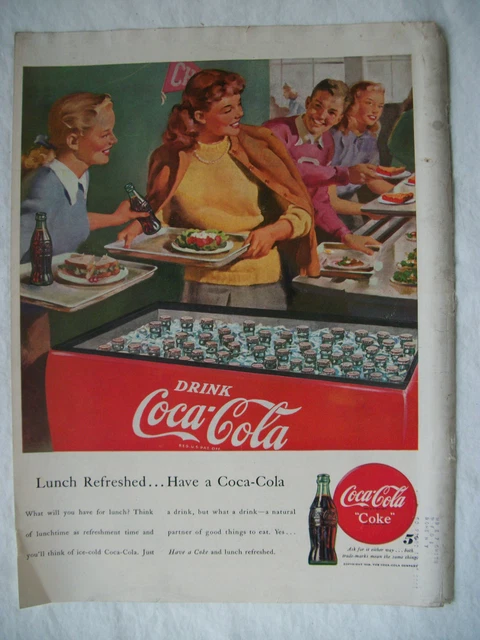 1951 VINTAGE ORIGINAL Coca Cola Coca-Cola Soda Magazine publicité pour ...