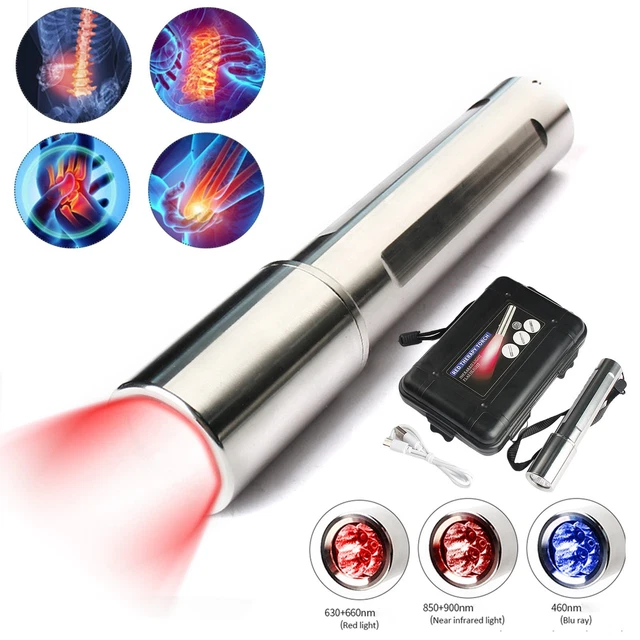 5LED RED LIGHT Rechargeable Physiotherapy Therapy Infrared Torch For ...