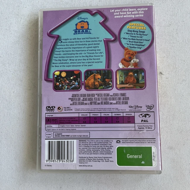BEAR IN THE Big Blue House Sleepy Time With Bear & Friends DVD Kids Tv ...