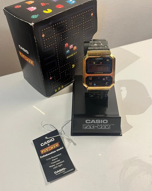 CASIO PAC-MAN COLLABORATION Watch Gold & Black A100WEPC-1BJR Limited ...