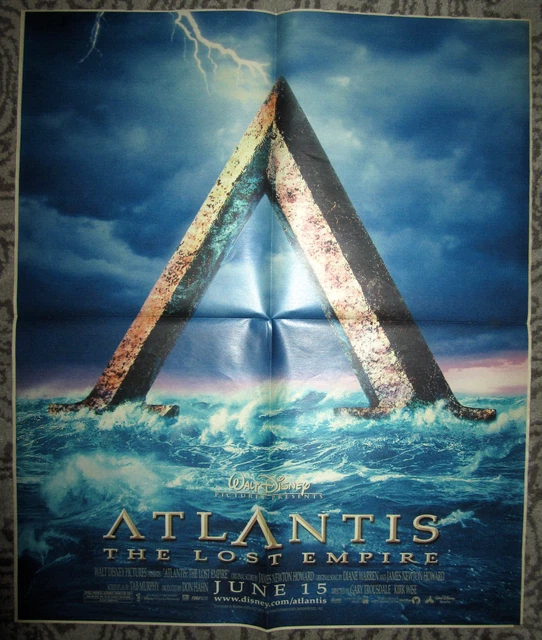 WALT DISNEY'S ATLANTIS the Lost Empire fold out movie advertising ...