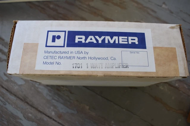 VINTAGE NOS RAYMER 1 Watt Audio Amplifier & Music On Hold Driver Model ...