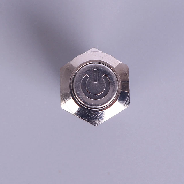 12MM 12V LATCHING Push Button Black Metal LED Power Momentary Switch ...