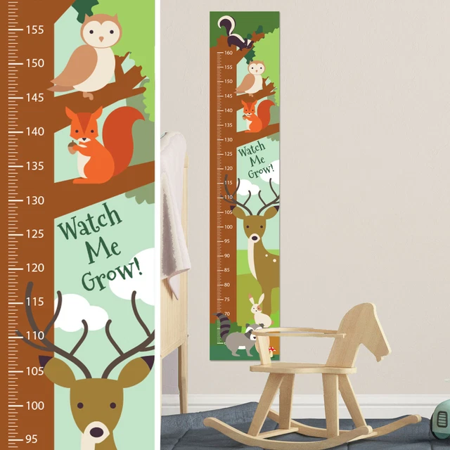 WOODLAND ANIMALS CUSTOM Measuring Height Growth Chart + 8 Match Wall ...