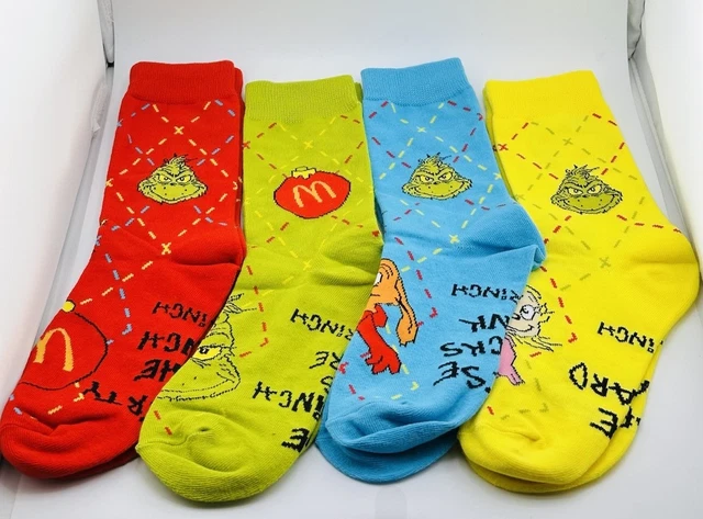 MCDONALD'S 2025 THE Grinch Meal Christmas Socks Complete Set of 4 ...