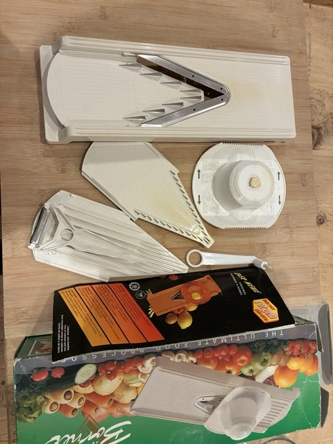 BORNER V FOOD slicer, attachments and grater, 7 pc set in box, used ...
