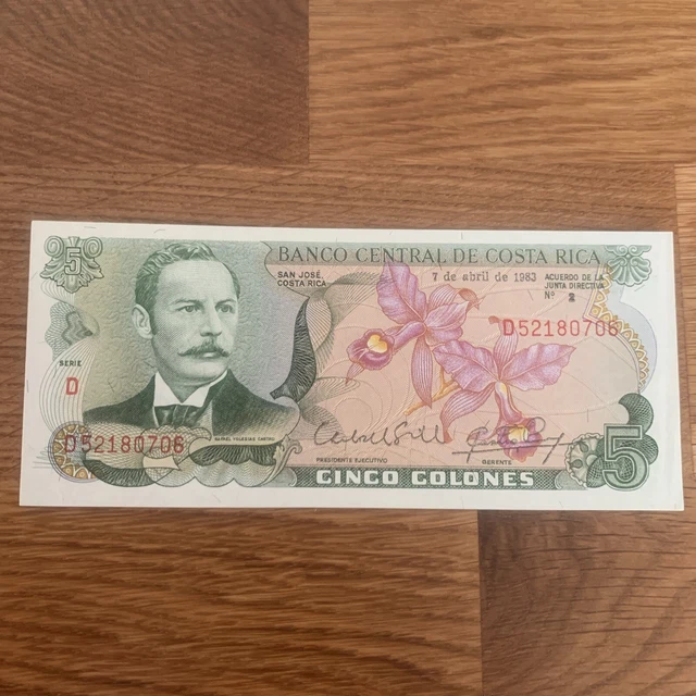 COSTA RICA 5 Colones Banknote, Banknote 1983, Uncirculated £0.83 ...