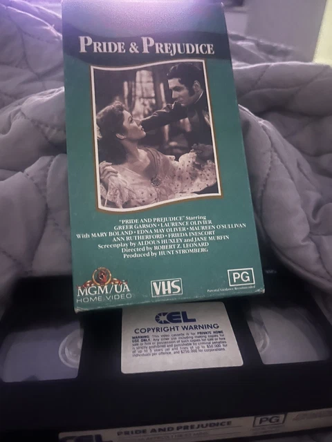 PRIDE AND PREJUDICE VHS Video Tape Classic Collection CEL MGM CARDBOARD ...