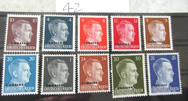 THIRD REICH GERMAN Ww2 Adolf Hitler Ukraine Stamps Wwii #20 £10.00 ...