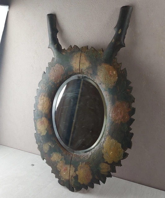 ANCIEN MIROIR, CADRE en bois peint EUR 49,99 - PicClick FR