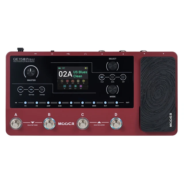 MOOER GE150 PRO Li Guitar Preamp Cab Sim Multi Effects Pedal Quick ...