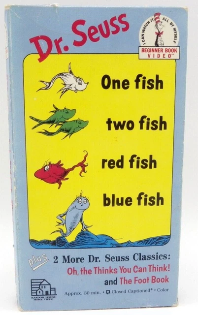COMPLETE DR. SEUSS One Fish Two Fish Red Fish Blue Fish VHS Video Tape ...