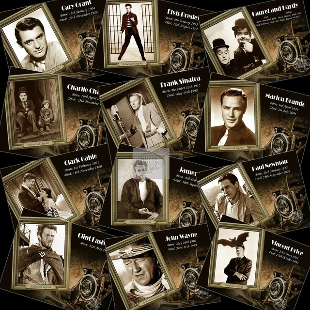 VINTAGE ACTORS GOLDEN Age Of Hollywood Dean Brando Wayne Bogart Metal ...