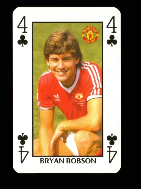 1 X PLAYING card Manchester United Bryan Robson 4 of Clubs Q66 $5.53 ...