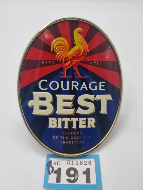 COURAGE BEST BITTER Pub Pump Bar Font Clip x1 Metal Sign Badge BAE191 ...