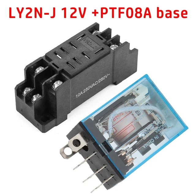 LY2NJ DPDT RELAY with PTF08A Socket Base Stable Work and Easy Installation $19.43 - PicClick AU