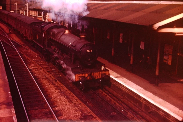 BRITISH RAIL STEAM Loco 7908 Railway Slide Ref 660 £4.99 - PicClick UK