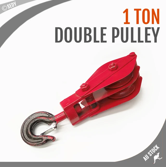 NEW SHEAVE BLOCK Heavy Duty 1 Ton Steel Industry Wheel Hoist Double ...