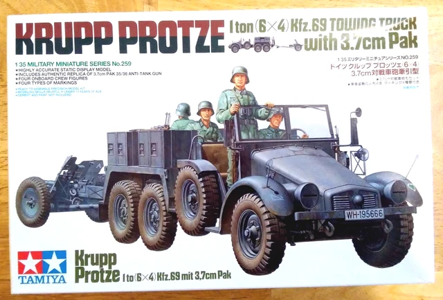TAMIYA 35259 1:35 Krupp Protze. 1 ton, (6x4) Kfz 69 with 3.7mm Pak. NEW ...
