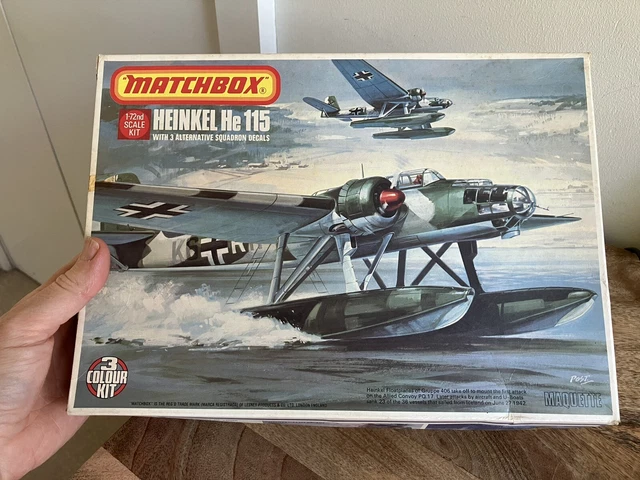 VINTAGE 1/72 Scale, 3 Colour MATCHBOX Model Aeroplane Kit - Heinkel He 115 WWII £34.00 - PicClick UK