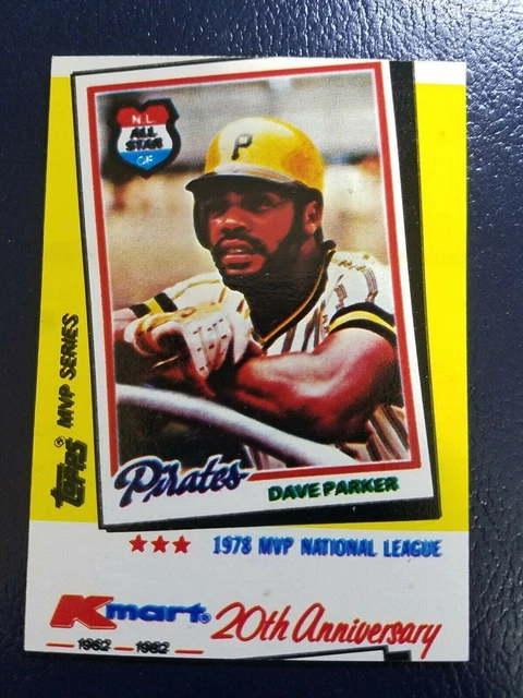 DAVE PARKER DON Baylor 1982 Kmart DOUBLE imprimé faux dos erreur EUR 5 ...